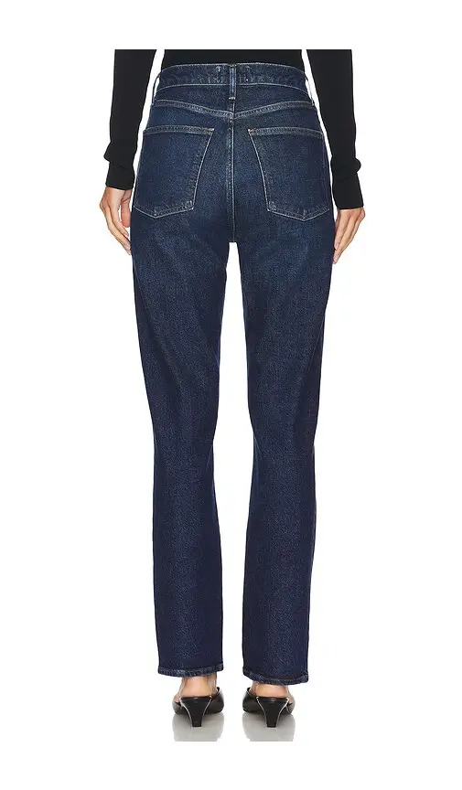 AGOLDE High Rise Stovepipe Jeans In Dark Wash