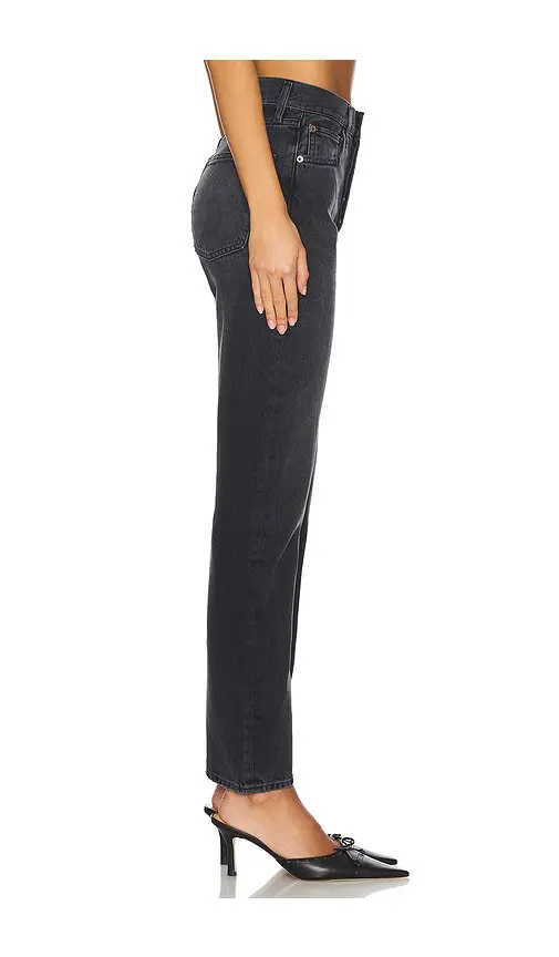 AGOLDE 90's Pinch Waist High Rise Straight Jeans - Black