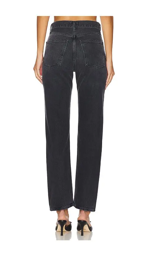 AGOLDE 90's Pinch Waist High Rise Straight Jeans - Black