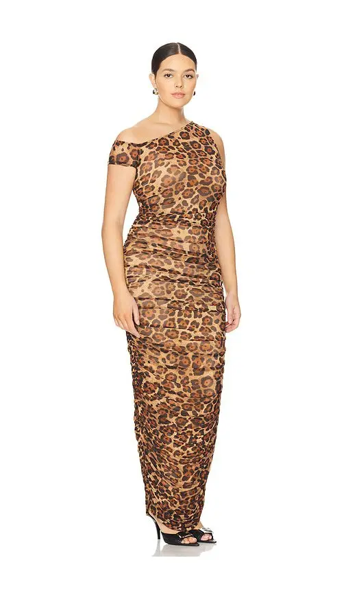 AFRM Biona Maxi Dress In Leopard Print - Brown