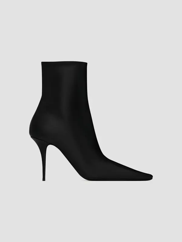 Saint Laurent Ashley Booties In Smooth Leather - Black