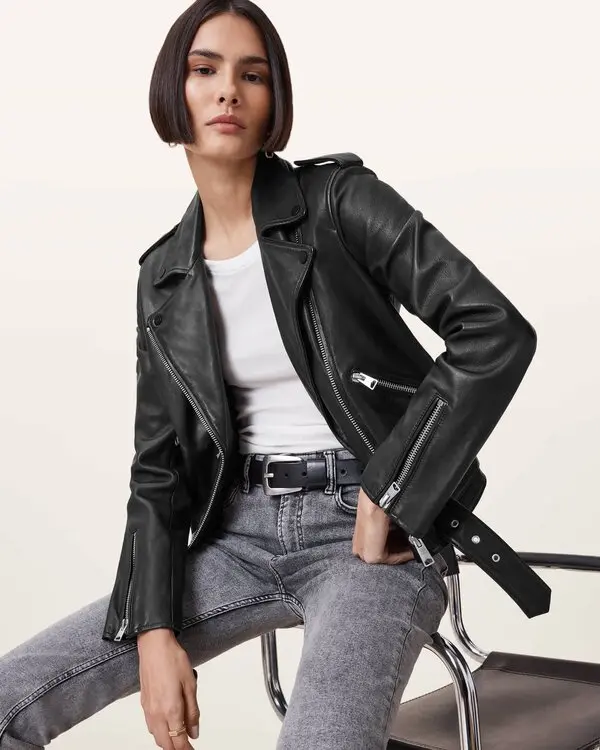 ALLSAINTS Balfern Leather Biker Jacket - Black
