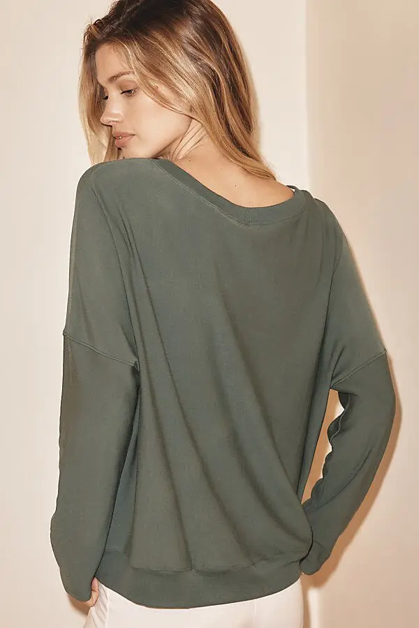 Eberjey Boat-neck Pullover - Dark Green