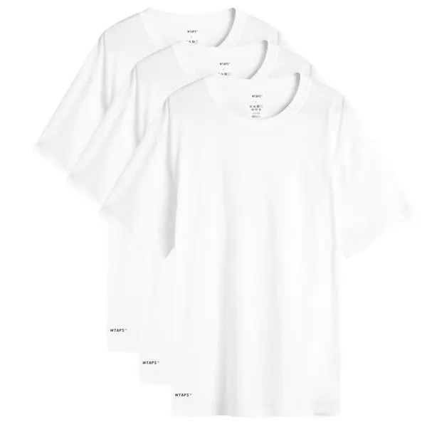 Wtaps 01 Skivvies 3-Pack T-Shirt In White - 41% Off | Editorialist