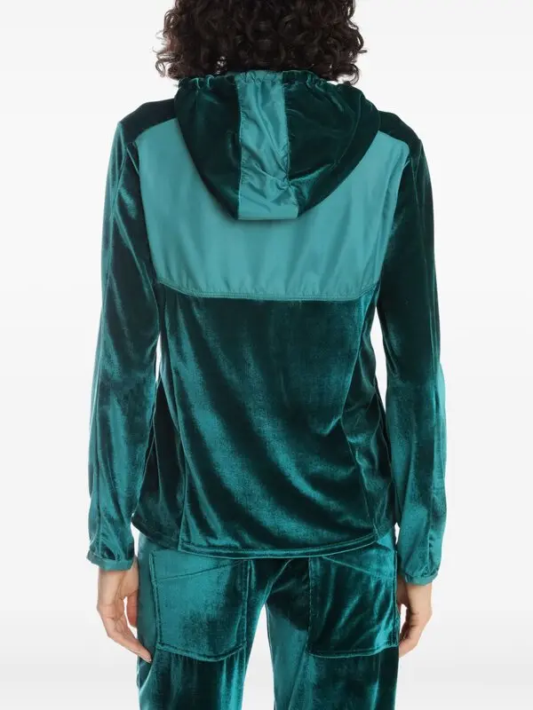 AMIR SLAMA Velour Hooded Jacket - Green