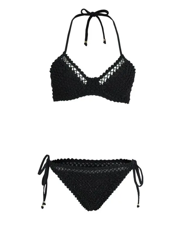 AMIR SLAMA Crochet Bikini Set - Black