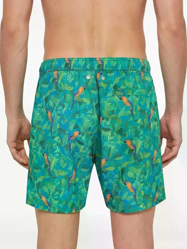 AMIR SLAMA Parrot-print Swim Shorts