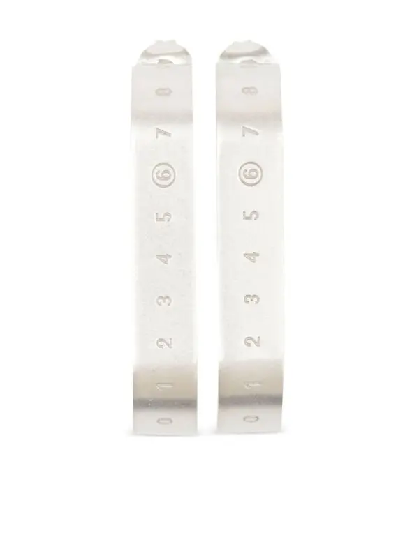 MAISON MARGIELA Numbers-motif Matte-finish Earrings - Silver