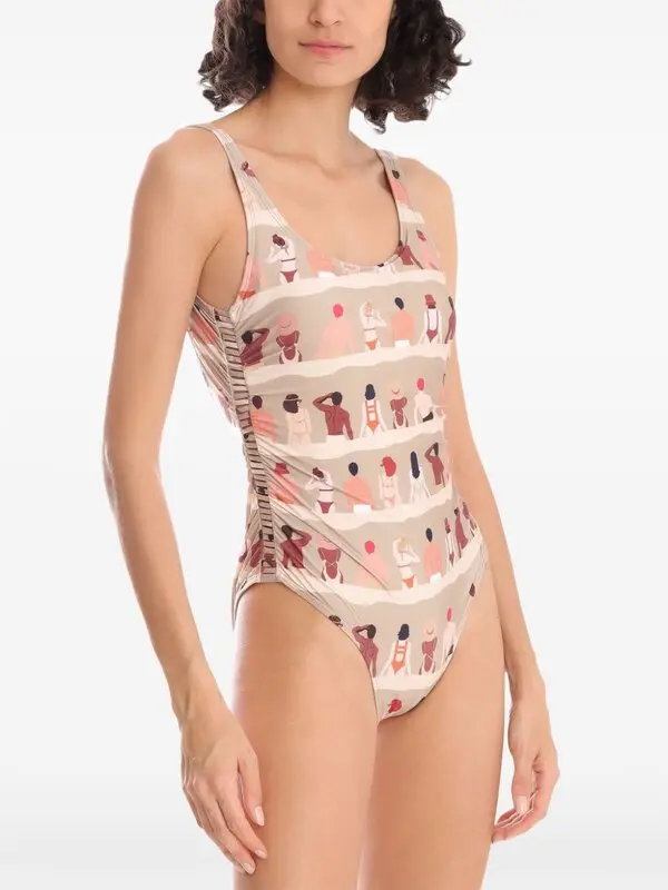 AMIR SLAMA Graphic-print One-piece Swimsuit