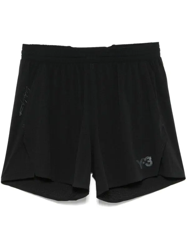 Y3 Perforated-design Shorts - Black