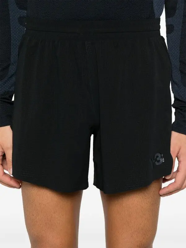 Y3 Perforated-design Shorts - Black