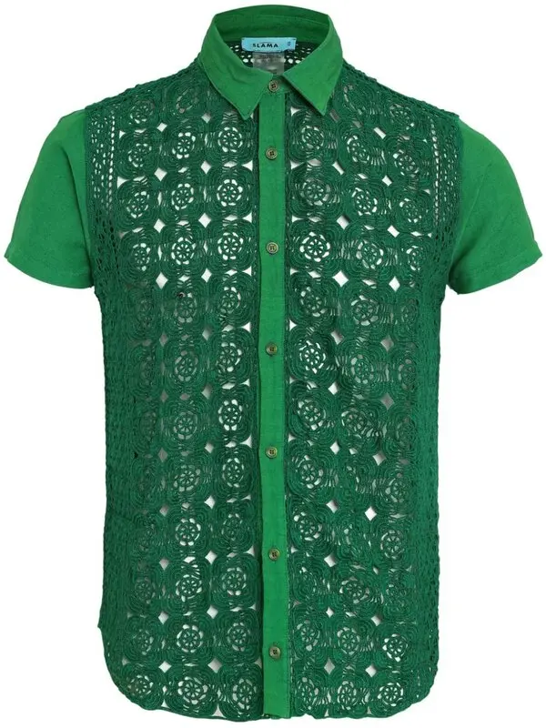 AMIR SLAMA Crochet-panel Shirt