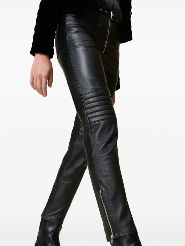 TWINSET Fairfax Leather Biker Trousers