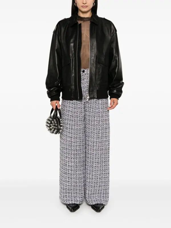 Karl Lagerfeld Bouclé Palazzo Trousers
