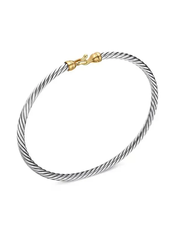 David Yurman 18kt Yellow Gold And Sterling Classic Cable Bracelet