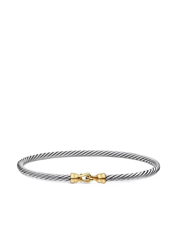 David Yurman 18kt Yellow Gold And Sterling Classic Cable Bracelet