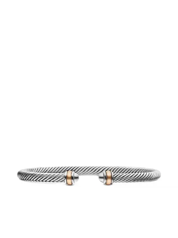 David Yurman 18kt Rose Gold And Sterling Classic Cable Bracelet - Silver
