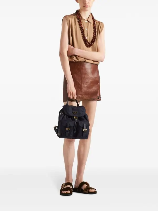 Prada Leather Mini Skirt
