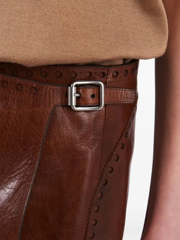 Prada Leather Mini Skirt