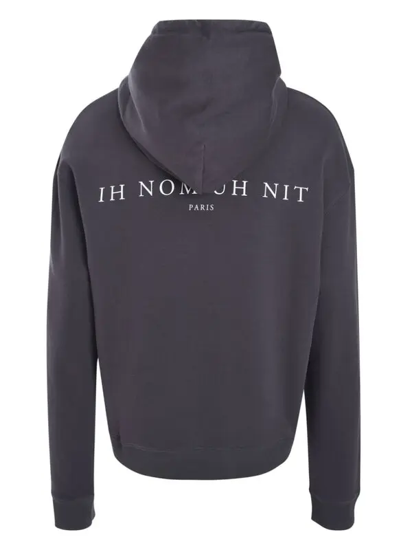 IH NOM UH NIT Graphic-print Cotton Hoodie - Grey