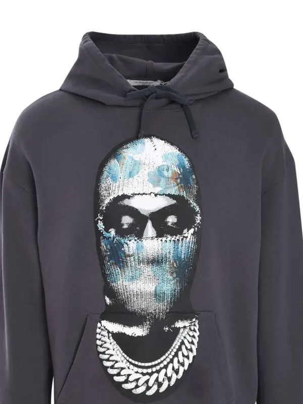 IH NOM UH NIT Graphic-print Cotton Hoodie - Grey