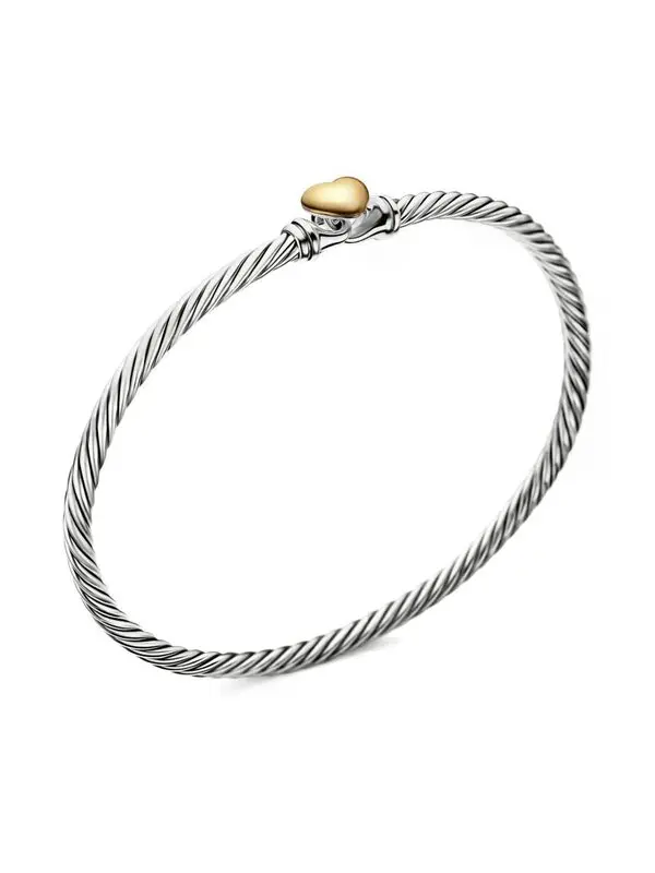 David Yurman 18k Rose Gold And Sterling Heart Bracelet - Silver