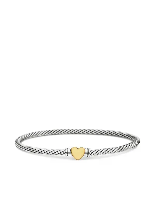 David Yurman 18k Rose Gold And Sterling Heart Bracelet - Silver