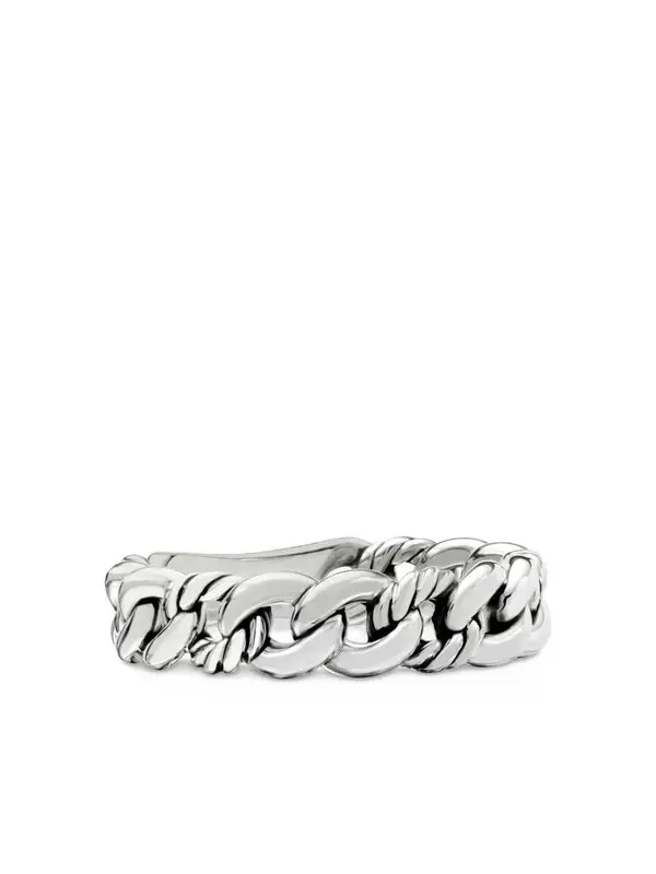 David Yurman Sterling Belmont Curb Link Band Ring - Silver