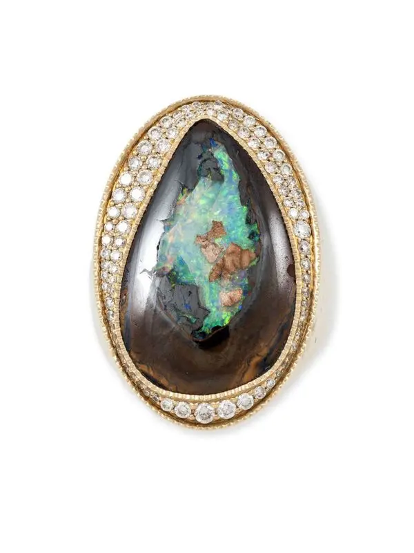 Jacquie Aiche 14kt Yellow Koroit Diamond And Opal Ring - Gold