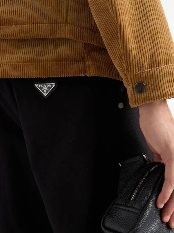 Prada Triangle Logo Tapered Trousers