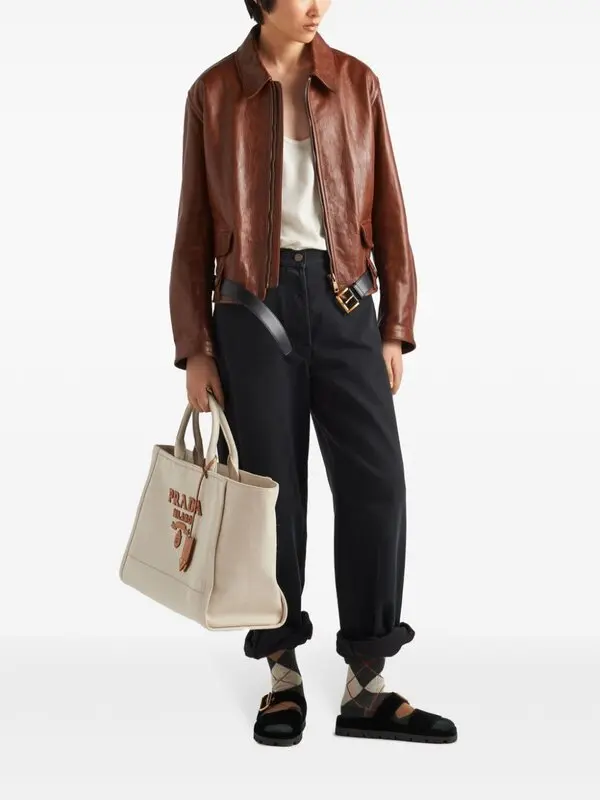 Prada Belted Leather Jacket