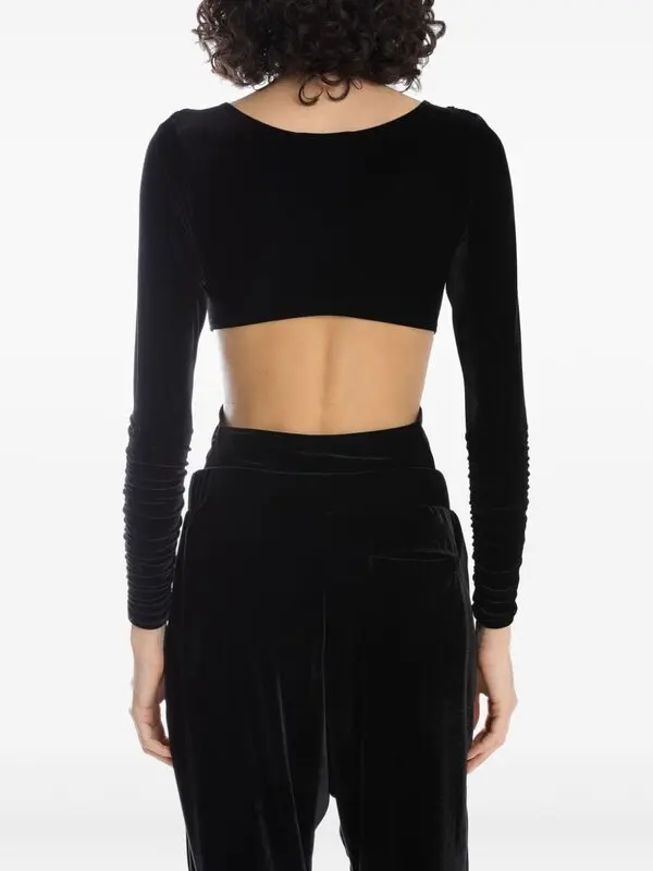 AMIR SLAMA V-neck Velvet Bodysuit