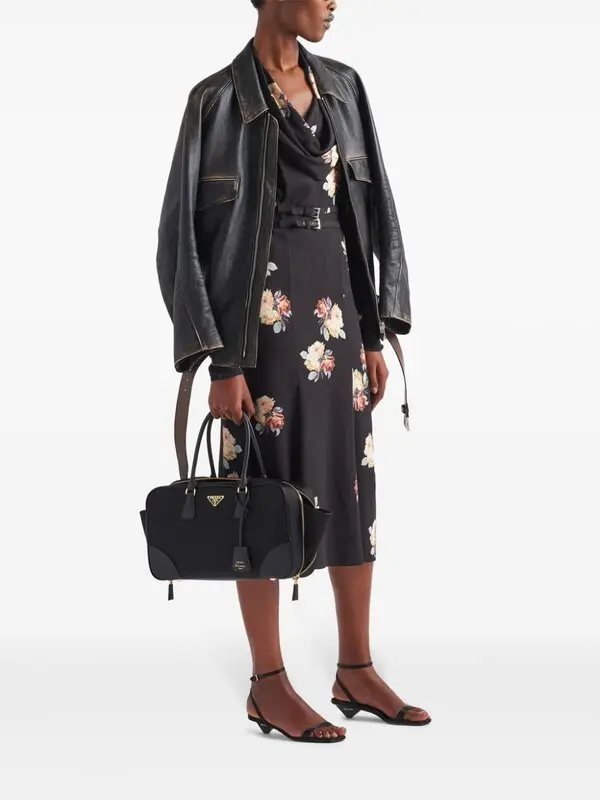 Prada Leather Blouson Jacket - Black