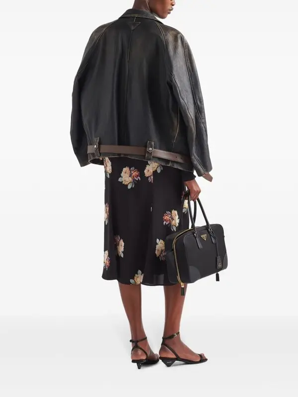 Prada Leather Blouson Jacket - Black
