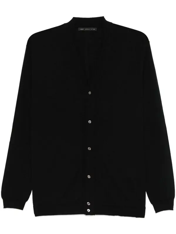 LOW BRAND Merino Wool Cardigan - Black