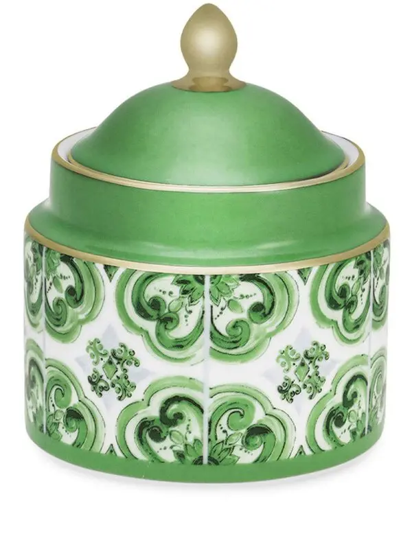 Dolce & Gabbana Archive-print Sugar Bowl - Green