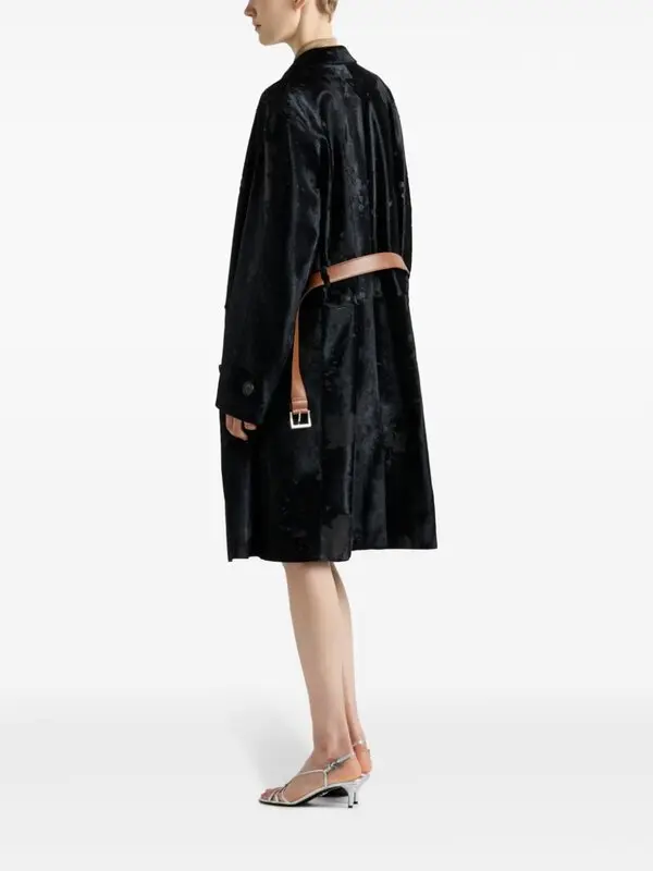 Prada Calf Leather Knee-length Coat