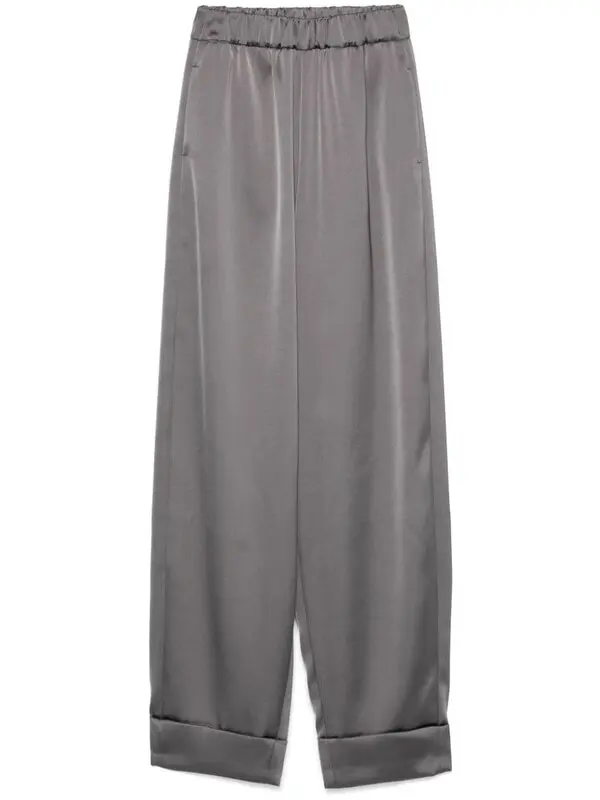 BLANCA VITA Satin Trousers - Grey