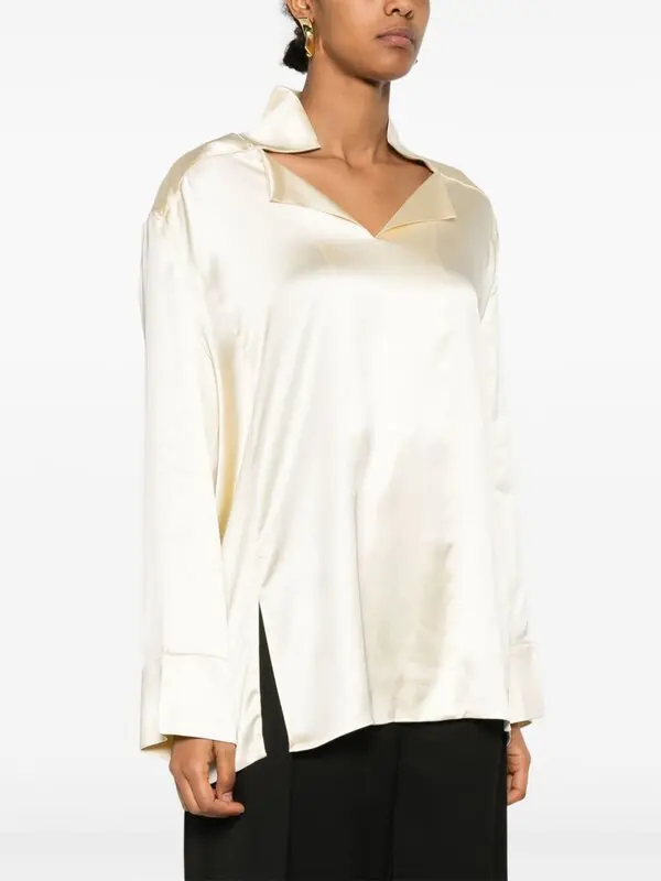 Bevza Stand-up Collar Blouse