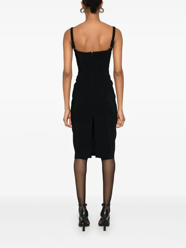 MUGLER Buckled Bustier Midi Dress