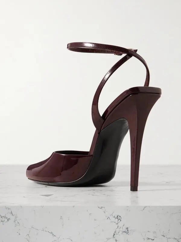 Saint Laurent La Scandale Patent-leather Mules