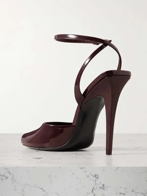 Saint Laurent La Scandale Patent-leather Mules