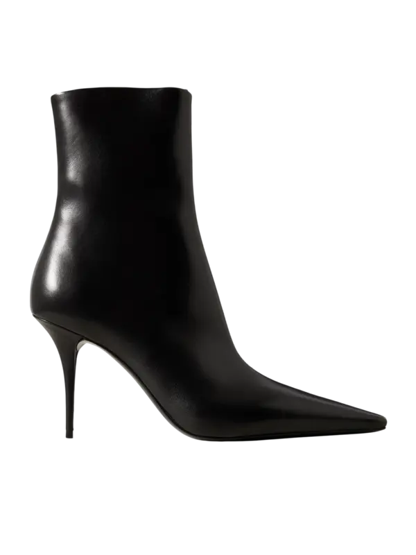 Saint Laurent Ashley Leather Ankle Boots - Black