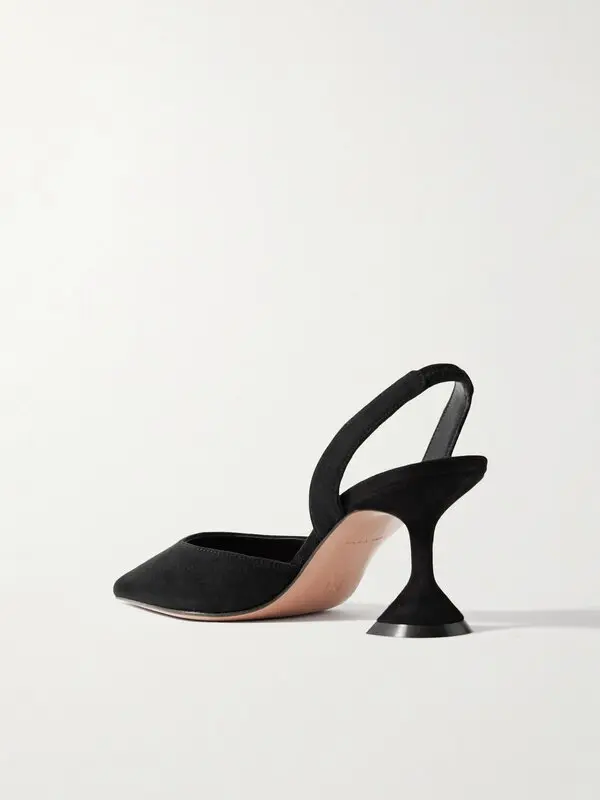 Amina Muaddi Holli Suede Slingback Pumps