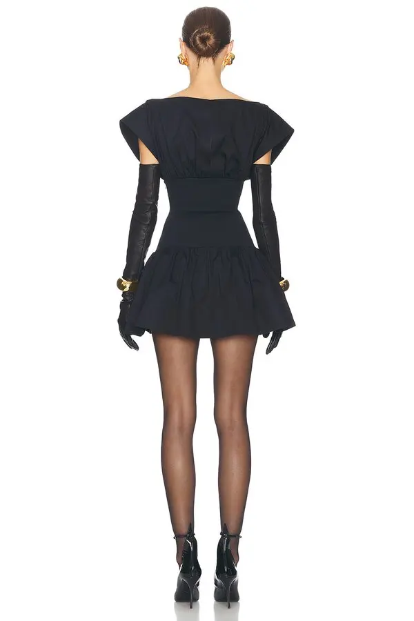 HELSA Rib Mix Shirting Mini Dress