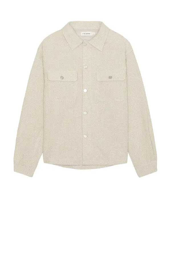 FRAME Tweed Overshirt Jacket In Brown