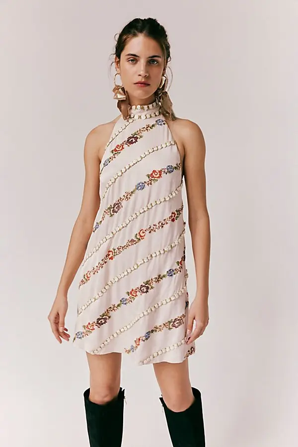 free people need me embroidered mini dress Free People Wildflower Embroidered Mini Dress