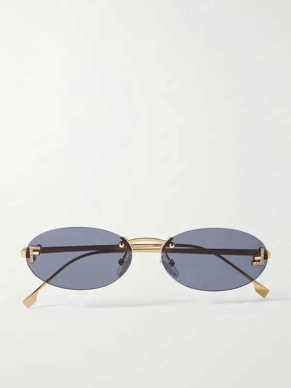 Fendi Rimless Oval Sunglasses - Gold