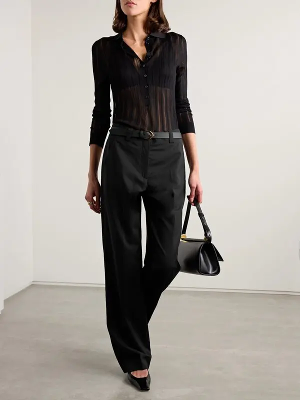 Veronica De Piante Avery Grain De Poudre Wool Pants