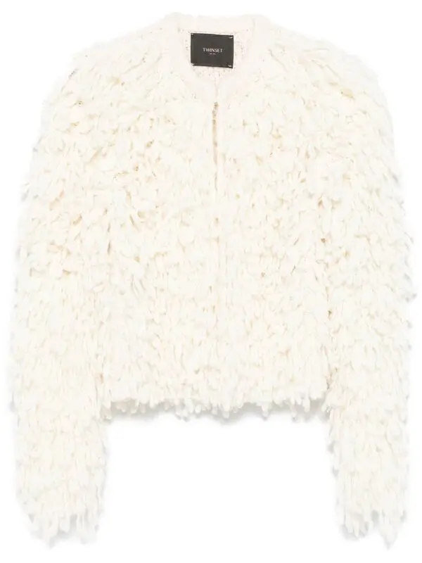 TWINSET Elizabeth Bouclé Jacket - White
